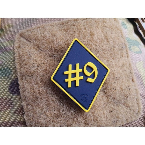 JTG - Rule number 9, #9 Patch, yellow on darkblue, 3D Rubber Patch ...
