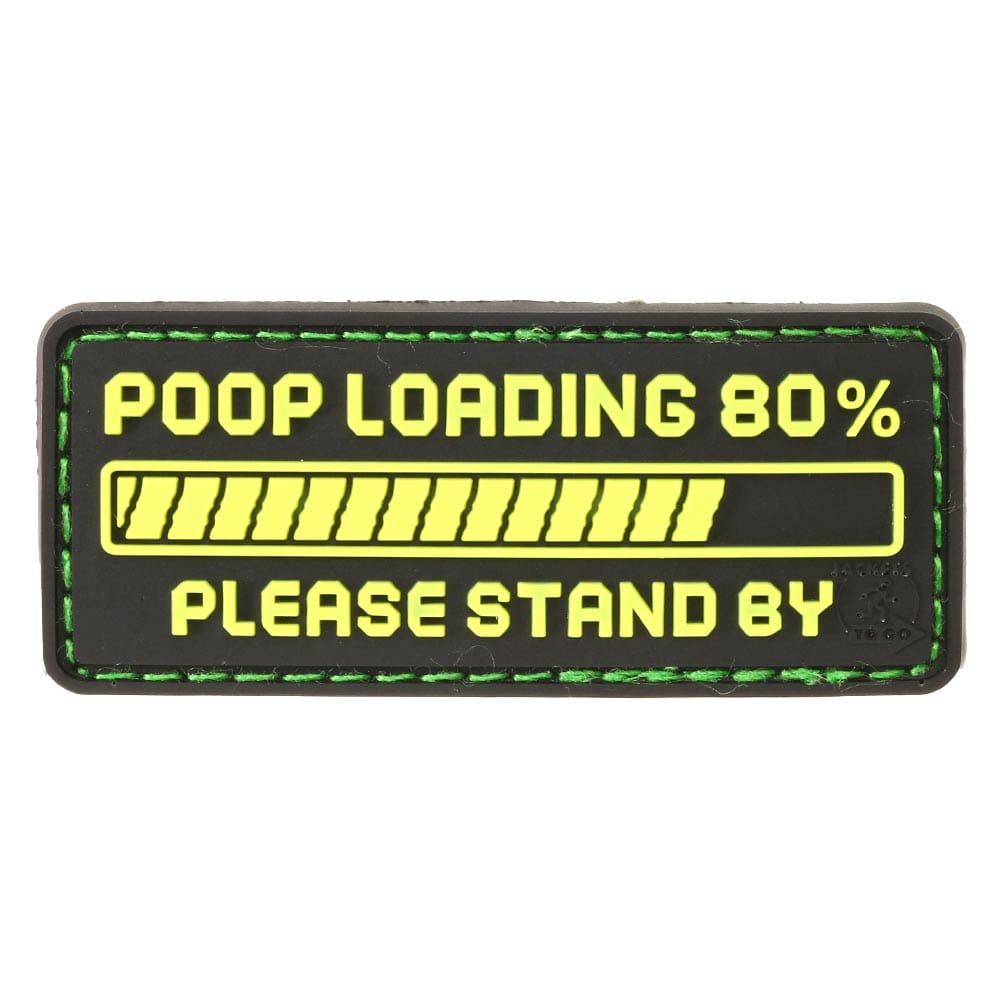 JTG - 3D Rubber Patch mit Klettfläche Poop Loading schwarz/gelb Messer-Maxx